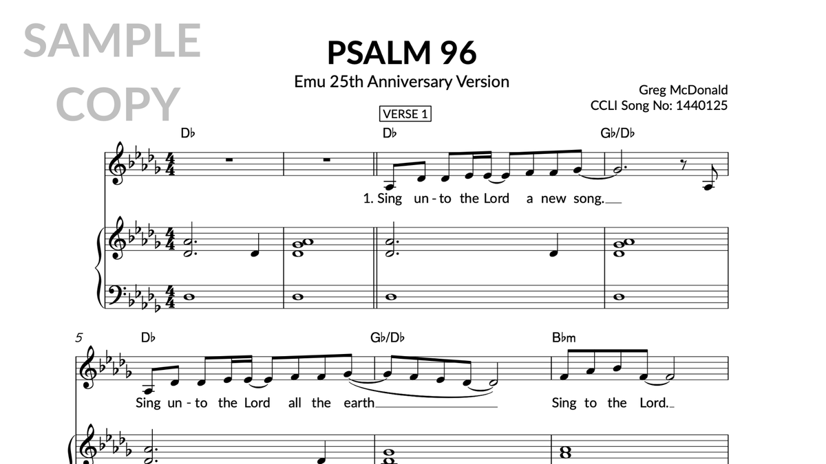 Psalm 96 (25th Anniversary) – Emu Music