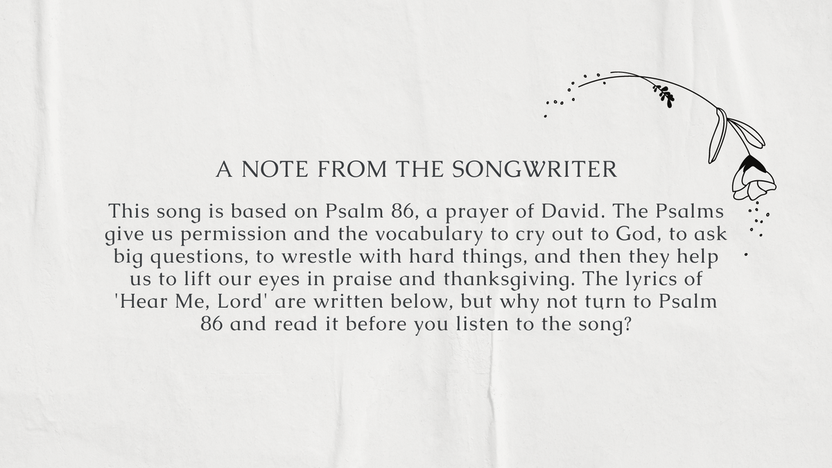 Hear Me, Lord – Emu Music